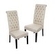 Tall Dark Beige Tufted Fabric Dining Chair (Set of 2) by Christopher ...