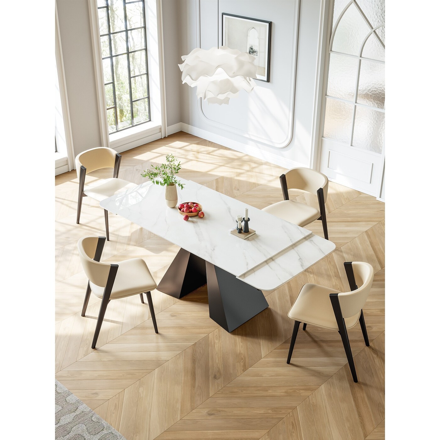 Lesly Modern Oval White 55.11 in. Dining Table (4 Seats) - 55.11 ...