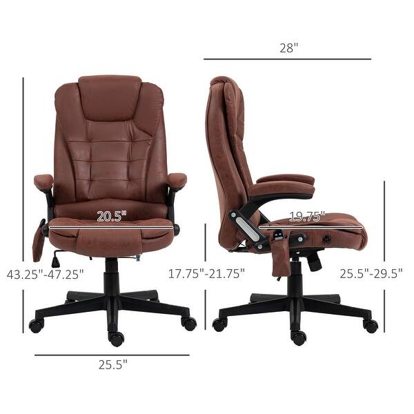 Red Microfiber High Back Office Chair with Massage Heating Function ...