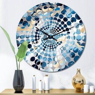 Designart "Celestial Harmony Cosmic Flow" Blue Abstract Clocks Modern ...