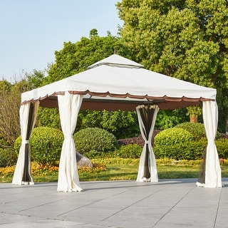 EROMMY 10x12 Outdoor Canopy Shelter - Double Roof Patio Gazebo - Bed ...