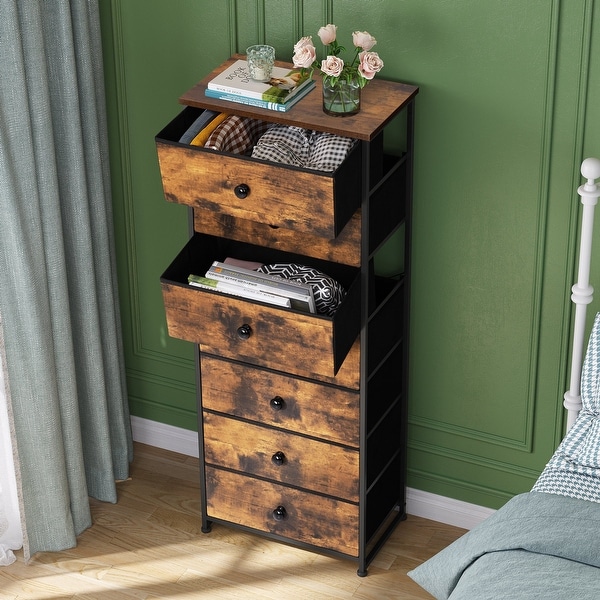 Slim wooden drawers store