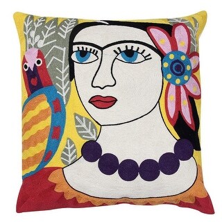 AIRI 18x18 Picasso Women Heavy Handmade Embroidered Pillowcover - Bed ...