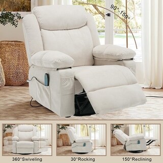 Lazy Boy Swivel Rocker Single Recliner Chair Sofa Massage Heat Manual ...