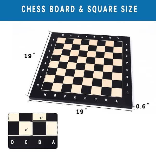 GSE™ 19"x19" Wooden Inlaid Chessboard, Professional Staunton Tournament ...