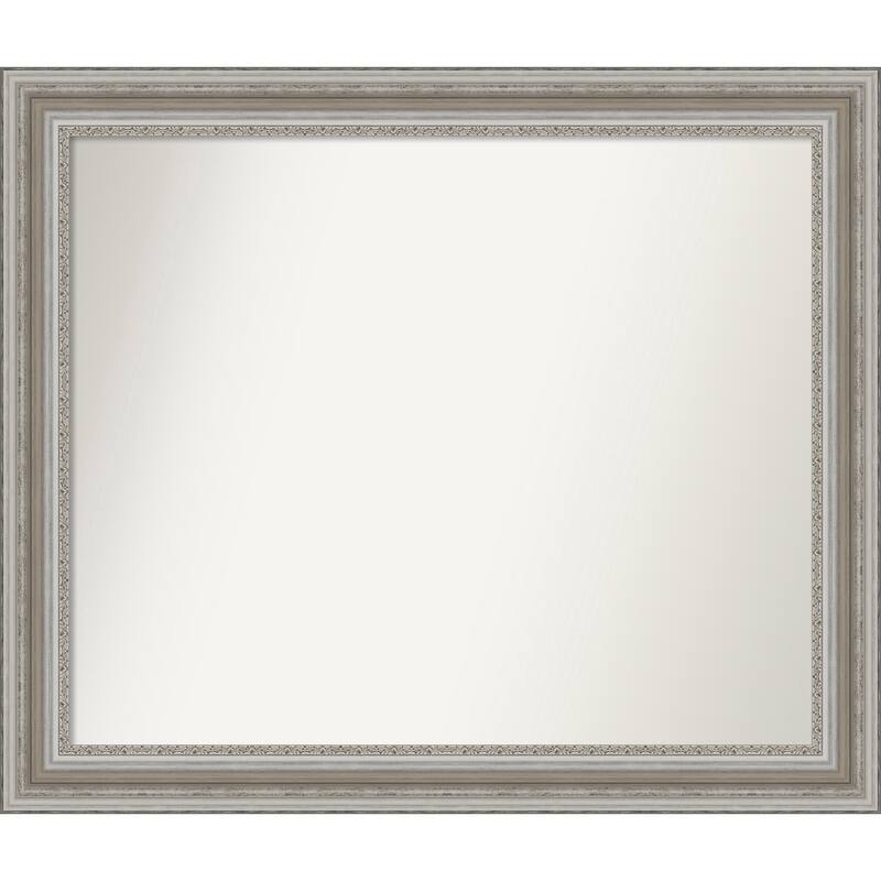 Choose Your Custom Size, 34-in side, Parlor Silver Framed Wall Mirror ...
