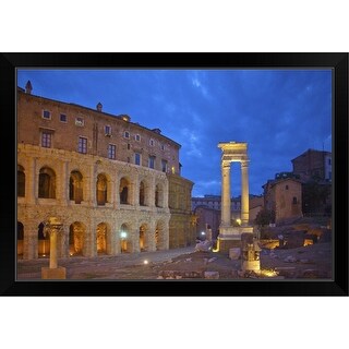 "The Theater of Marcellus in Rome at night" Black Framed Print - Bed ...