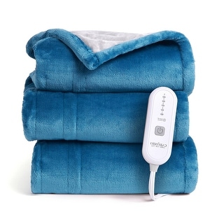 Queen Electric Blanket with Dual Controls, Flannel, 4 Rapid Heat Levels ...