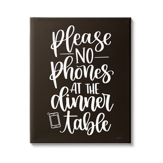 Stupell No Phones Dinner Table Kitchen Rule Calligraphy Canvas Wall Art ...