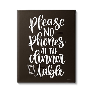 Stupell No Phones Dinner Table Kitchen Rule Calligraphy Canvas Wall Art ...