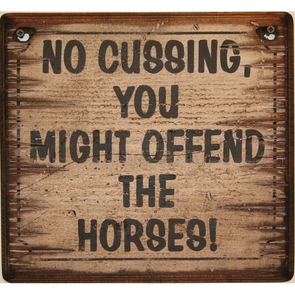Cowboy Signs Wood Wall Hanging Western No Cussing Old Brown Black - Bed ...