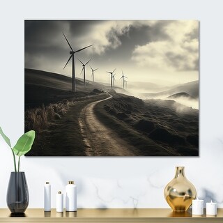 Designart "Wind Turbines Elemental Forces II" Wind Turbines Metal Wall ...