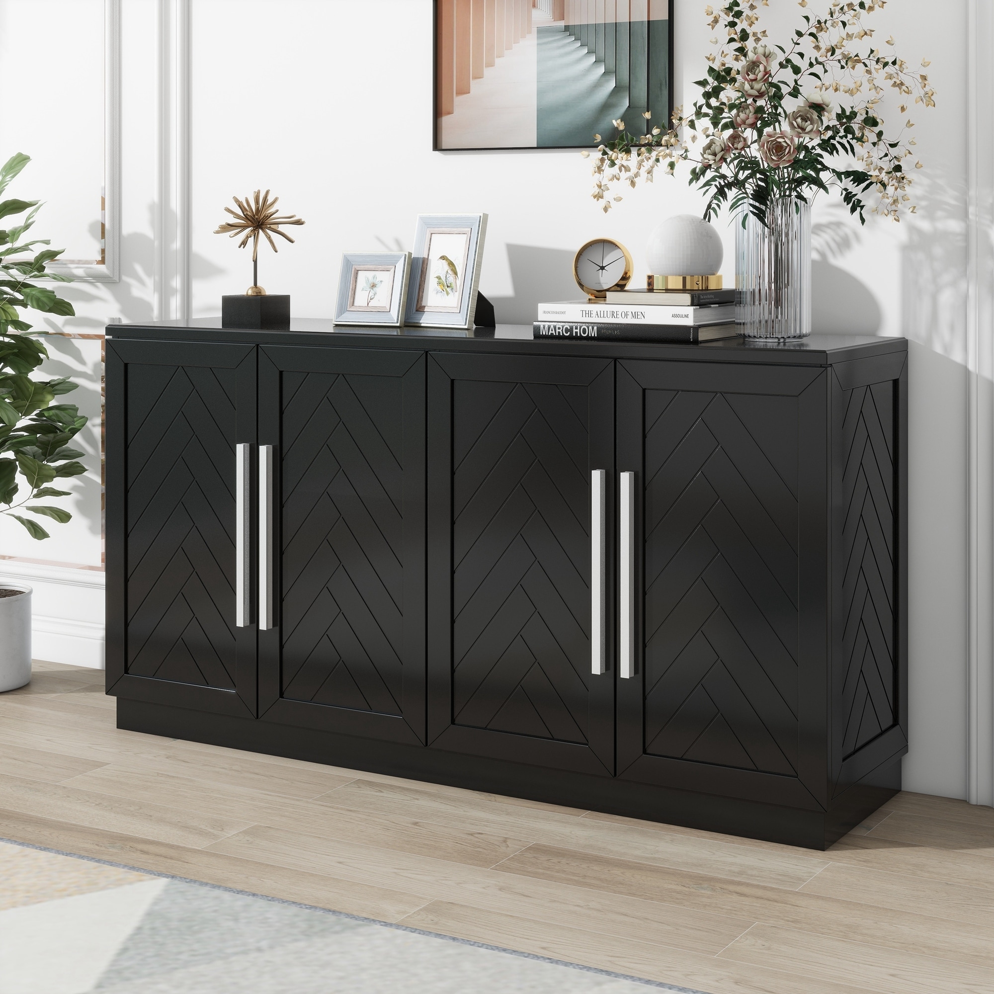 solid black sideboard
