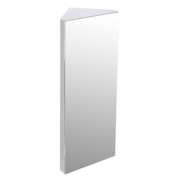 Infinity Corner Medicine Cabinet with Mirror Stainless Steel 31.5" x 12 ...