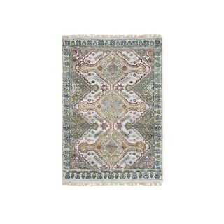 Shahbanu Rugs Ivory Pure Wool Hand Knotted Shiraz Reimagined Unique ...