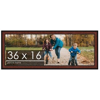 36x16 Traditional Mahogany Complete Wood Panoramic Frame with UV ...