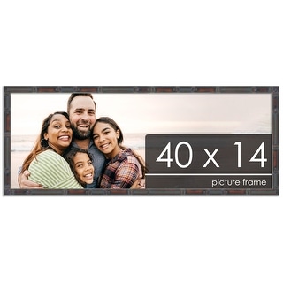 40x14 Bamboo Walnut Complete Wood Panoramic Frame with UV Acrylic, Foam ...