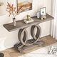 55 inches Console Table with Geometric Base - Bed Bath & Beyond - 37198244