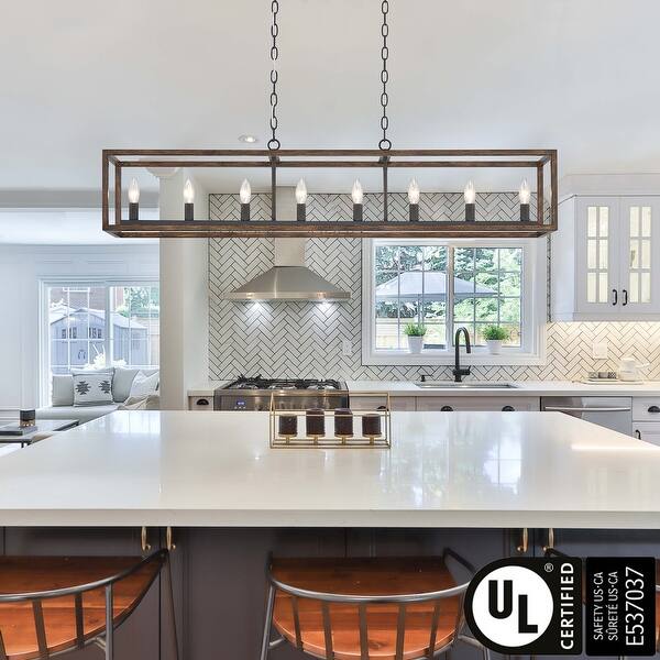 Acroma 8 - Light Kitchen Island Linear Chandelier-UL Certified - Bed ...