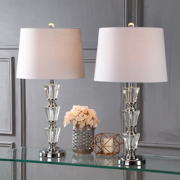SAFAVIEH Lighting 28 inch Crystal Deco Crystal Table Lamp (Set of 2 ...