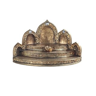 Q-Max Golden Mini Buddha Display 13.5" wide Lotus Terrace Figurine ...