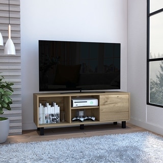 TV Stand for 45 Inch TV, 3-Shelf Rectangle TV Stand, for Living Room ...