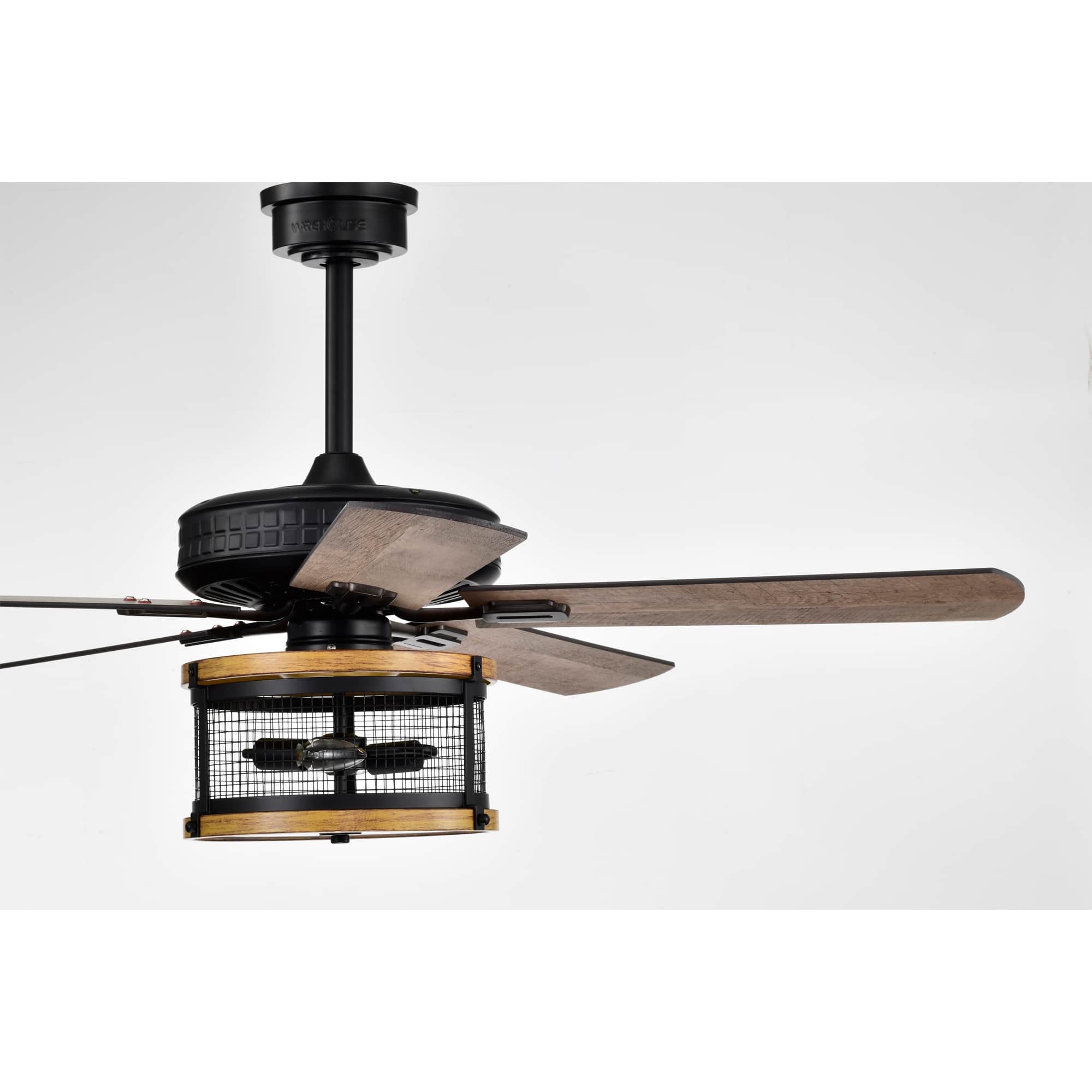 Carmella 25 Inch Industrial Style Lighted Ceiling Fan Cage with Remote ...