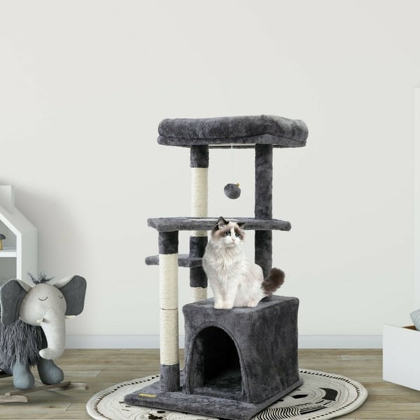 Double Level Cat Tree Stand House Pet Play House - 2 Colors - Bed Bath ...