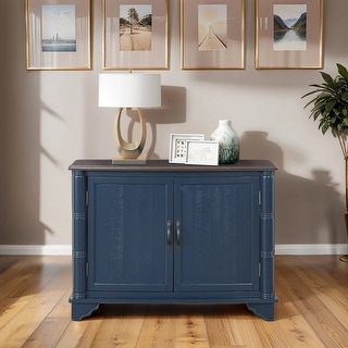Storage Cabinet Entryway Console Table with Adjustable Shelf, Navy Blue ...