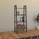Ladder Shelf Black Ladder Bookshelf Four Tiered Rustic Wooden Standing ...