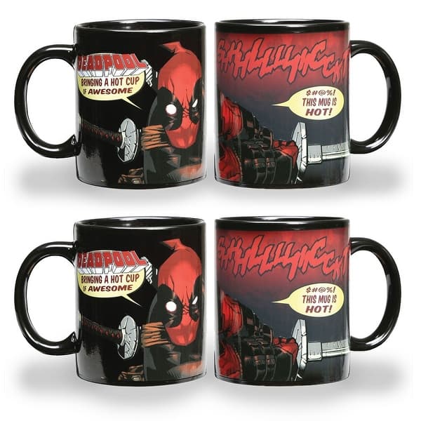 Deadpool Melted Flesh Heat Changing Thermochromatic Mug Set of 4 - Bed ...