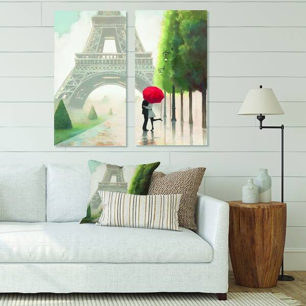 Designart "Paris Romance Couples III" French Country Canvas Wall Art ...