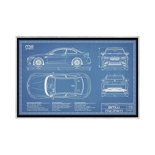 iCanvas "BMW M2 (F87) Blueprint" by Action Blueprints Framed - Bed Bath ...