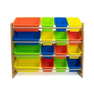 Children Space-Saving Toy Storage Wooden Organizing Racks, Multi-color ...