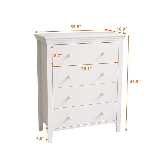 Modern Solid Wood Chest with Four Drawers - Bed Bath & Beyond - 36950143