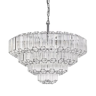 Symphony 9-Light Chrome Tiered Crystal Chandelier - Dimmable E12 ...