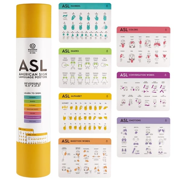 ASL Classroom Posters, 7-pack - 17.5x2.5x2.5 in. - Bed Bath & Beyond ...