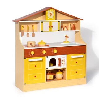 Emma Reese Wooden Pretend Play Kitchen Set - 32 x 11.2 x 37.2 inches ...