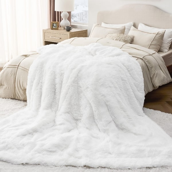 white king size bed throw