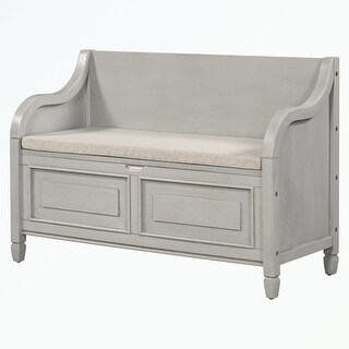 Solid wood Entryway Multifunctional Storage Bench with Safety Hinge ...