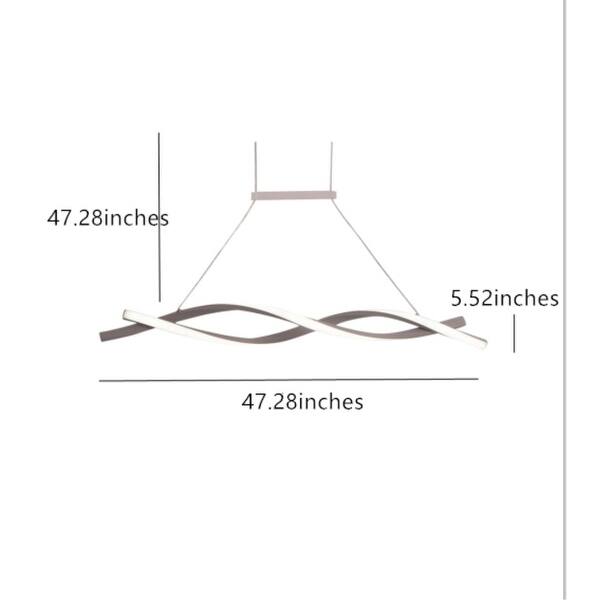 Modern Wave LED Pendant Light Hanging Light Fixture - 47.28*5.52inches ...