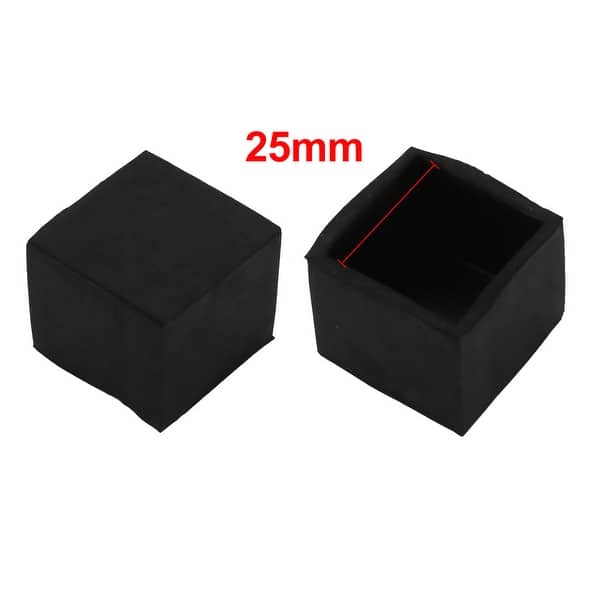6Pcs Furniture Table Chair Square Rubber Leg Tip Cap 25mm x 25mm ...