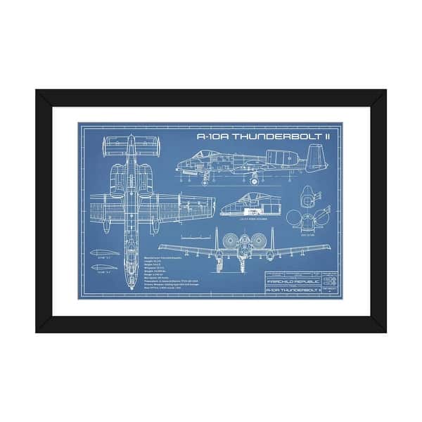 iCanvas "A-10 Thunderbolt II (Warthog) Airplane Blueprint" by Action ...