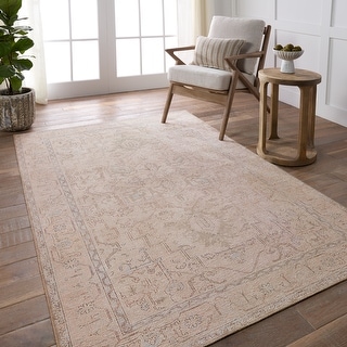 Domani Grove Machine Washable Distressed Grey Medallion Area Rug - On ...