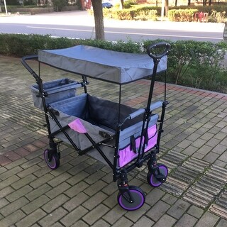 Outdoor Folding Wagon,support up to 150lbs,front wheels 360 swivel ...