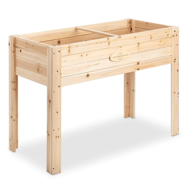 Cedar Raised Planter Box with Legs - Elevated Wood Raised Garden Bed ...