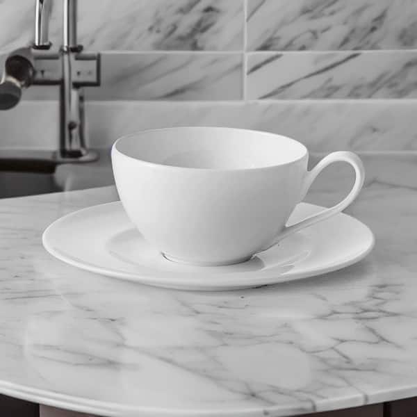 Nambe Skye Collection Teacup and Saucer Set 8 Ounce - 8 oz - Bed Bath ...