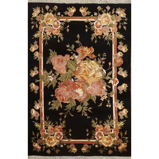 Vegetable Dye Aubusson Area Rug Hand-knotted Oriental Wool Carpet - 4'1 ...