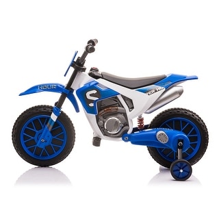 Blue Electric Motorcycle for Kids Dirt Bike 12 Volt Battery Powered ...