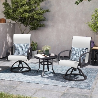 Patio Swivel Dining Chairs with Sunbrella Textilene Mesh Fabric ...